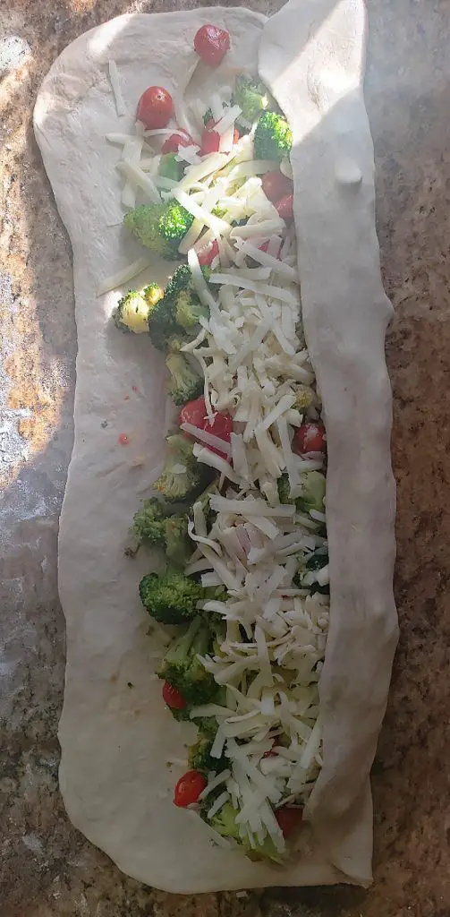 Easy Cheesy Broccoli and Tomato Stromboli | Salt Sugar Spice