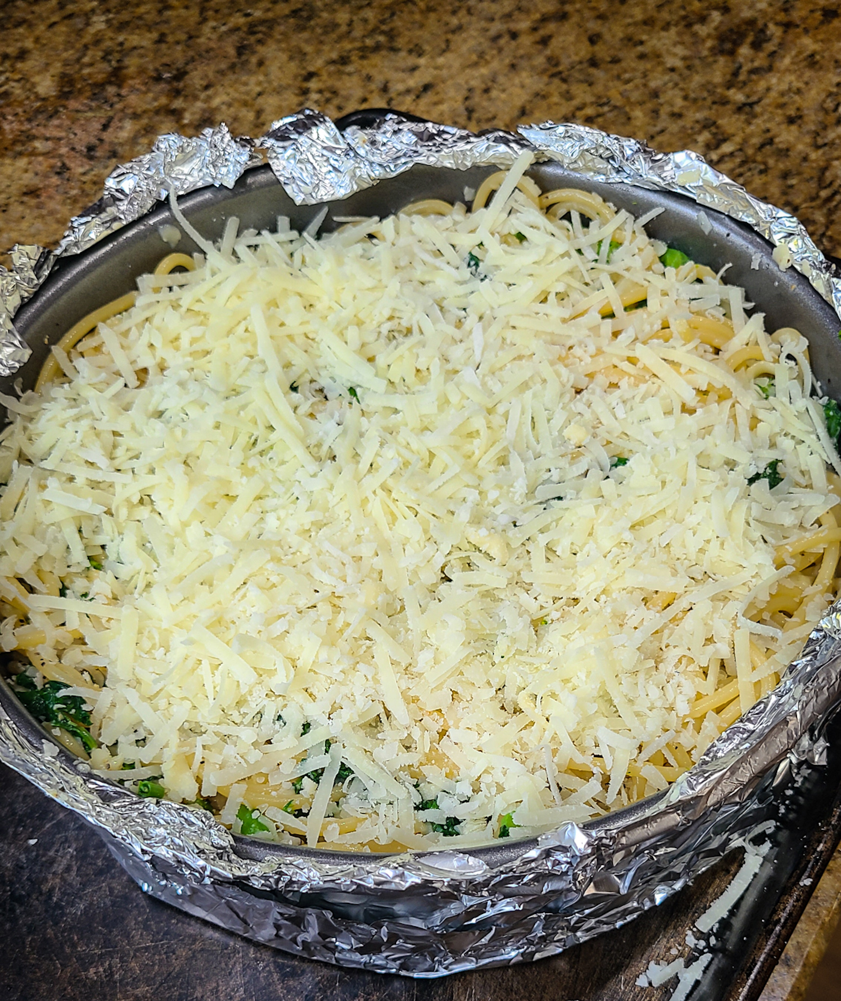 Baked Spaghetti Frittata Pie with Broccoli Rabe and Pecorino